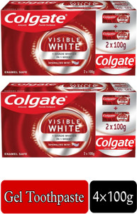 Colgate Visible White 400g ## (100g x 4, Pack of 2) Teeth Whitening ...