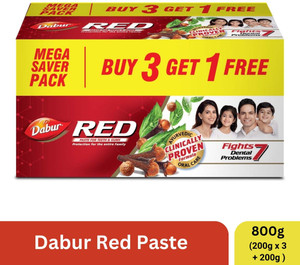 Dabur Red Paste(Combo Pack 3 + 1Free, 200g each)| Complete Cavity ...