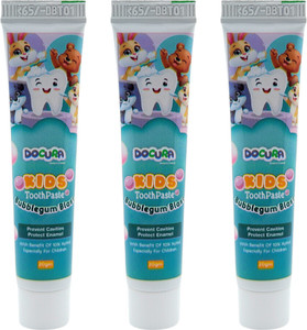 DOCURA Kids Toothpaste for 2+ yrs, Bubblegum Flavor, Stronger Teeth ...