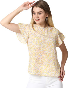 KILLER Casual Printed Women Gold Top - Buy KILLER Casual Printed Women ...