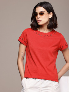 Roadster Casual Solid Women Red Top - Buy Roadster Casual Solid Women ...