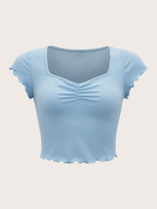 Nalax Designs Casual Solid Women Light Blue Top - Buy Nalax Designs ...