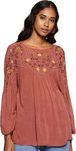 Glam & Chique Casual Embroidered Women Red Top - Buy Glam & Chique ...