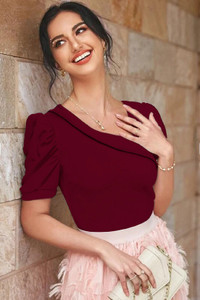 METRONAUT Casual Solid Women Maroon Top - Buy METRONAUT Casual Solid ...