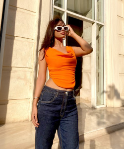 Uptownie Lite Casual Printed Women Orange Top - Buy Uptownie Lite ...