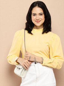 encore by INVICTUS Casual Solid Women Yellow Top - Buy encore by ...