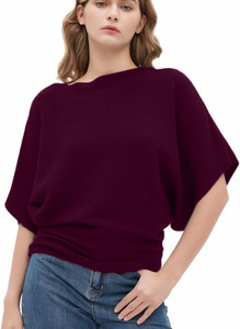 Rahi Trendz Casual Self Design Women Maroon Top - Buy Rahi Trendz ...