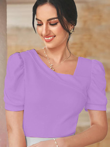 Dream Beauty Fashion Casual Solid Women Purple Top - Buy Dream Beauty ...