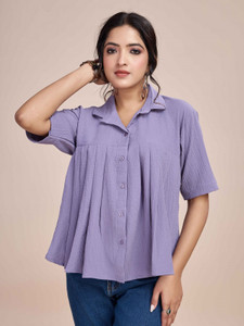 CHOICEIT Casual Solid Women Purple Top - Buy CHOICEIT Casual Solid ...