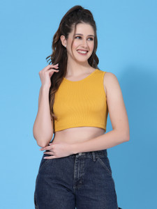 Oomph! Casual Solid Women Yellow Top - Buy Oomph! Casual Solid Women ...