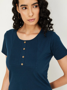 MAX Casual Printed Women Blue Top - Buy MAX Casual Printed Women Blue ...