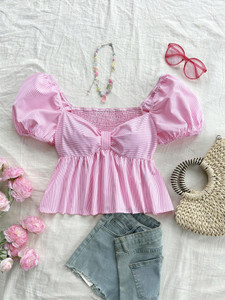 Burgstudio9 Casual Self Design Women Pink Top - Buy Burgstudio9 Casual ...