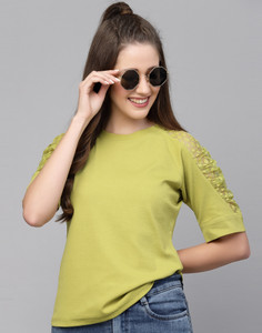 Selvia Casual Self Design Women Light Green Top - Buy Selvia Casual ...