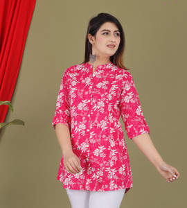 Shree Ganesh Fashion Casual Printed Women Pink Top - Buy Shree Ganesh ...