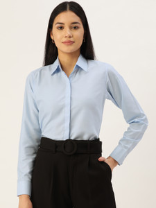 JAINISH Formal Solid Women Light Blue Top - Buy JAINISH Formal Solid ...