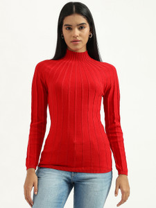 United Colors of Benetton Casual Self Design Women Red Top - Buy United ...