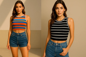 Thread sutra Casual Striped Women Multicolor Top - Buy Thread sutra ...