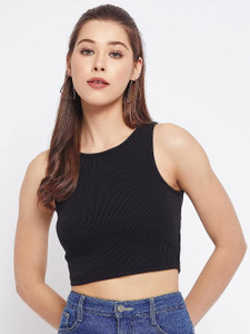 PRIME LOVE Casual Solid Women Black Top - Buy PRIME LOVE Casual Solid ...