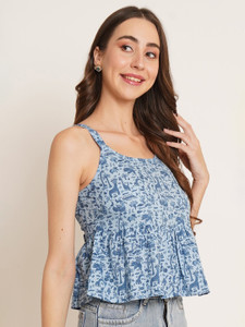 RNfab Casual Ethnic Motifs Women Blue Top - Buy RNfab Casual Ethnic ...