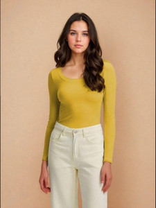 KOTTY Casual Solid Women Yellow Top - Buy KOTTY Casual Solid Women ...