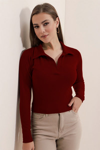 Dream Beauty Fashion Casual Solid Women Maroon Top - Buy Dream Beauty ...