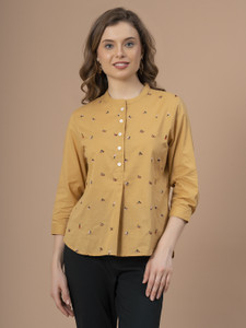 Mode By Red Tape Casual Embroidered Women Yellow Top - Buy Mode By Red ...