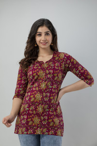 MANVIK FASHION Party Printed Women Multicolor, Maroon Top - Buy MANVIK ...