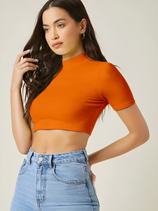 Oosh Casual Solid Women Orange Top - Buy Oosh Casual Solid Women Orange ...
