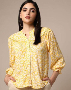 VERO MODA Casual Printed Women Yellow Top - Buy VERO MODA Casual ...