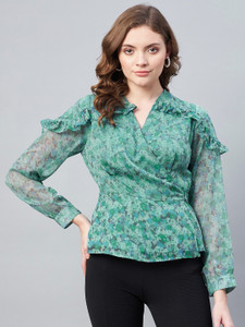 RARE Casual Printed Women Green Top - Buy RARE Casual Printed Women ...