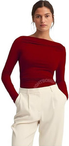 SIGHTBOMB Formal Solid Women Maroon Top - Buy SIGHTBOMB Formal Solid ...