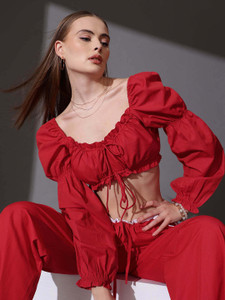 STREET9 Casual Solid Women Red Top - Buy STREET9 Casual Solid Women Red ...