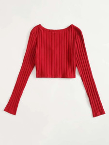 SIZA FASHION Casual Solid Women Red Top - Buy SIZA FASHION Casual Solid ...