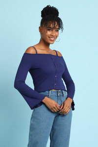 FOREVER 21 Casual Solid Women Dark Blue Top - Buy FOREVER 21 Casual ...