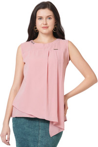 GO.4.IT Casual Sleeveless Solid Women Pink Top - Buy GO.4.IT Casual ...