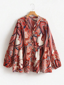 Leriya Fashion Casual Printed Women Red Top - Buy Leriya Fashion Casual ...