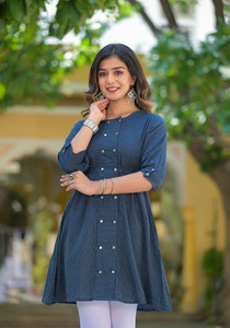 Yash Gallery Casual 3/4 Sleeve Striped Women Blue Top - Buy Yash ...