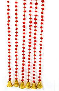 CREATIVE MINDZZ Handmade RED POM POM 4" Side Door Hanging/Diwali Shadi ...