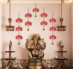 True Décor Set Of 5 Lotus Hangings For Mandir Decoration Toran Price in ...