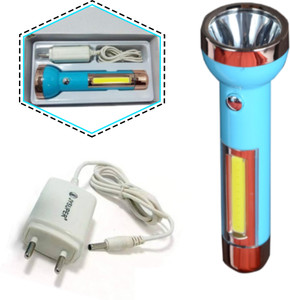 Glory 3 mode Rechargeable 2 in 1 led heavy duty 1800mAh battery Torch ...