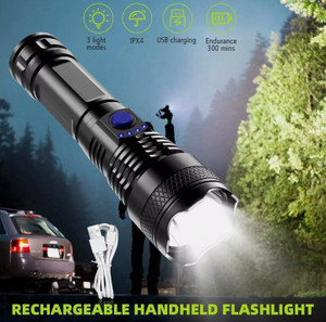 Zeno volt 376 Zoomable LED USB Torch Light Adjustable Focus Tactical ...
