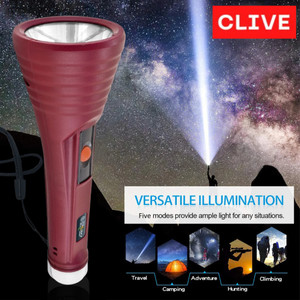 Clive Rechargeable Torch Light With 4 Multiple Mode Light Torch Price ...