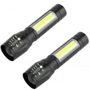 RTB Mini Rechargeable Pocket Torch Light Zoom COB USB Charging 2 PCS ...