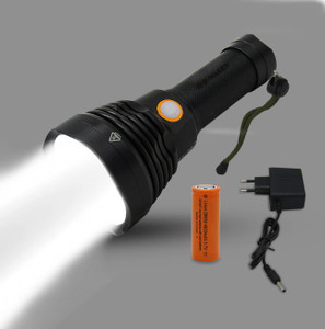 Waken LED Torch Light Rechargeable 2Km Beam Range Metal Waterproof 3 ...