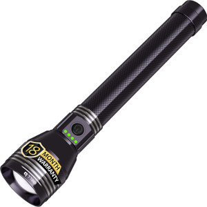 iBELL FL9359BK Flashlight, 3 Light Modes,Telescopic Zoom, Type-C ...