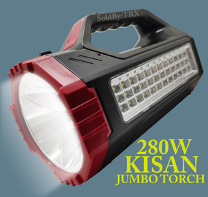 TRX 280w jumbo kisan bright light torch for 2 km long range blinker LED ...