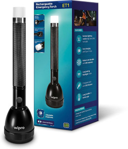 Wipro ET1 Rechargable Emergency Torch with 2000 mAh Battery, Type C ...