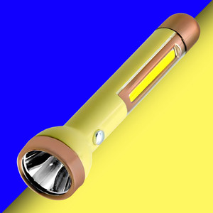 JY-SUPER Rechargeable LED Torch Light and 1 COB Side Flashlight with ...