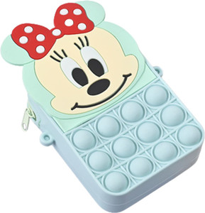 SYGA Green Shoulder Bag Children Pop It Fidget Minnie Mouse Bubble ...
