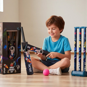 SARASI Kids Space Cricket Set, 3 Wickets, 1 Stand, 1 Bat, 1 Ball, Pair ...